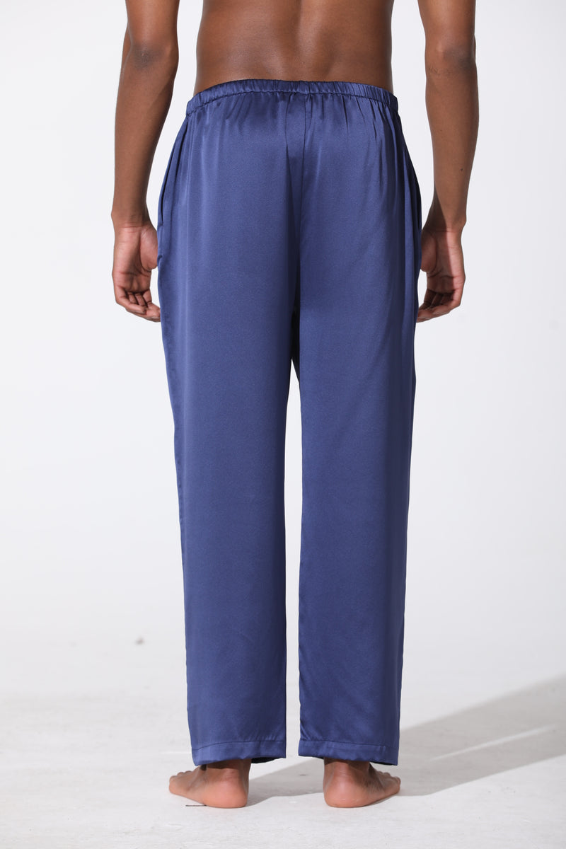 Long silk pants for men, real silk trousers with elastic drawstring ...